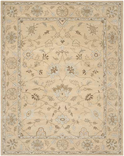 SAFAVIEH Wyndham Collection 8' x 10' Light Gold / Light Gold WYD205A Handmade Modern Premium Wool Area Rug