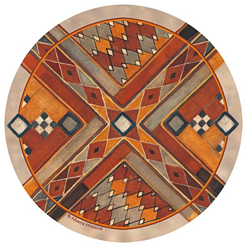 Thirstystone Drink Coasters, Non-Slip Cork Backing, Drink Absorbent & Protects Table, Southwest Pattern III (Set of 4), Multicolor