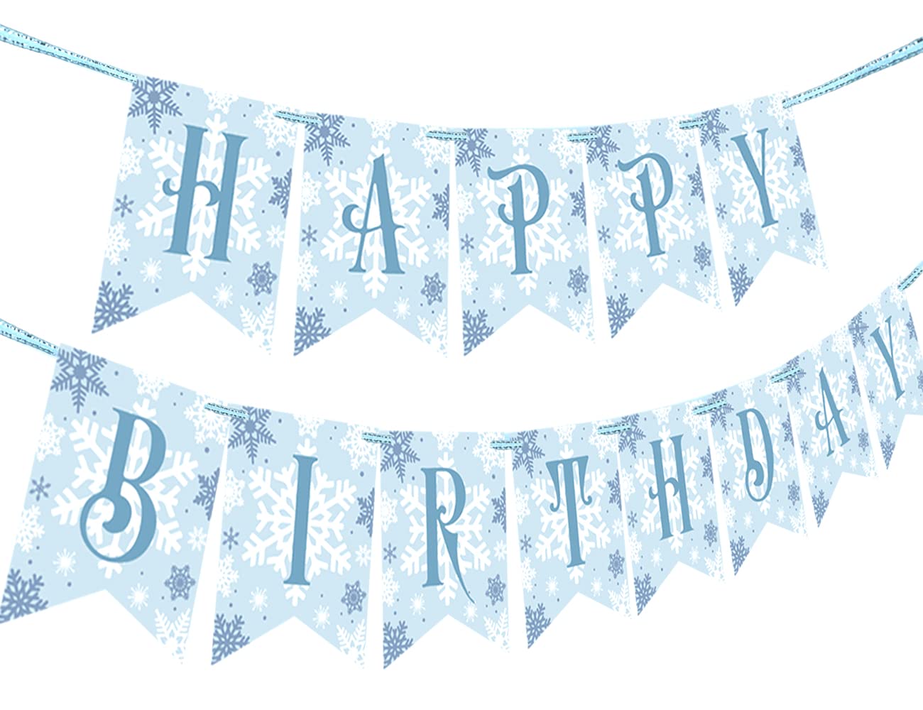 Snowflake Frozen Birthday Banner, Winter Wonderland 1st 2nd 3rd Birthday Party Decorations Snowflake Frozen Theme Party Christmas New Year Supplies