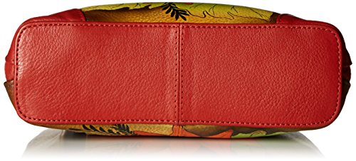 Anna by Anuschka Women's Hand Painted Leather Small Multi Compartment Zip-Around Organizer, Fall Bouquet