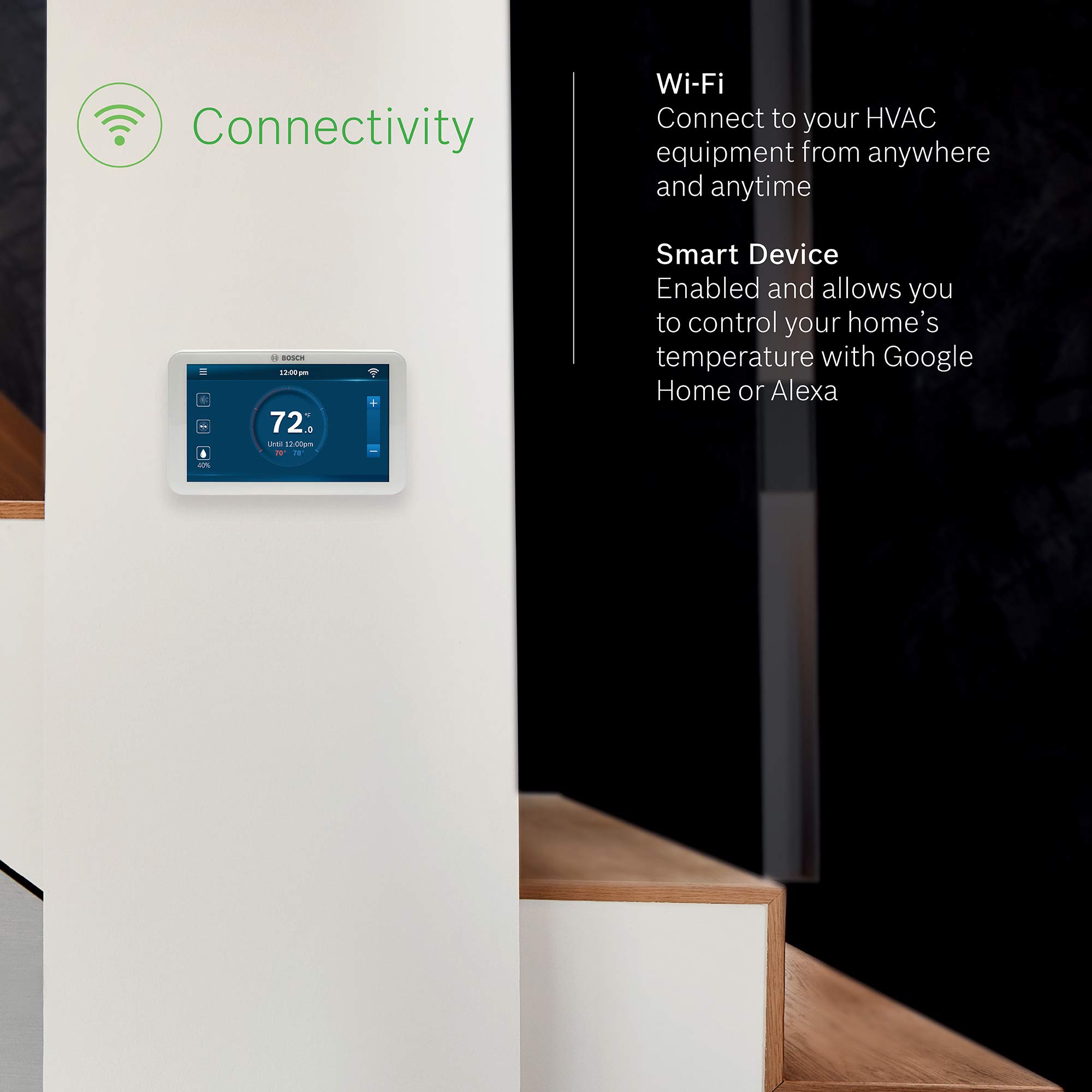 Bosch BCC100 Connected Control Smart Phone Wi-Fi Thermostat - Works with Alexa - Touch Screen, 5.2 x 3.08 x 1 inches & Refrigeration Technologies RT201B Nylog Gasket/Thread Sealant, 30 ml (1 Pack)