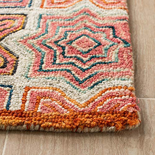 SAFAVIEH Aspen Collection 8' x 10' Pink / Orange APN260U Handmade Boho Wool Area Rug