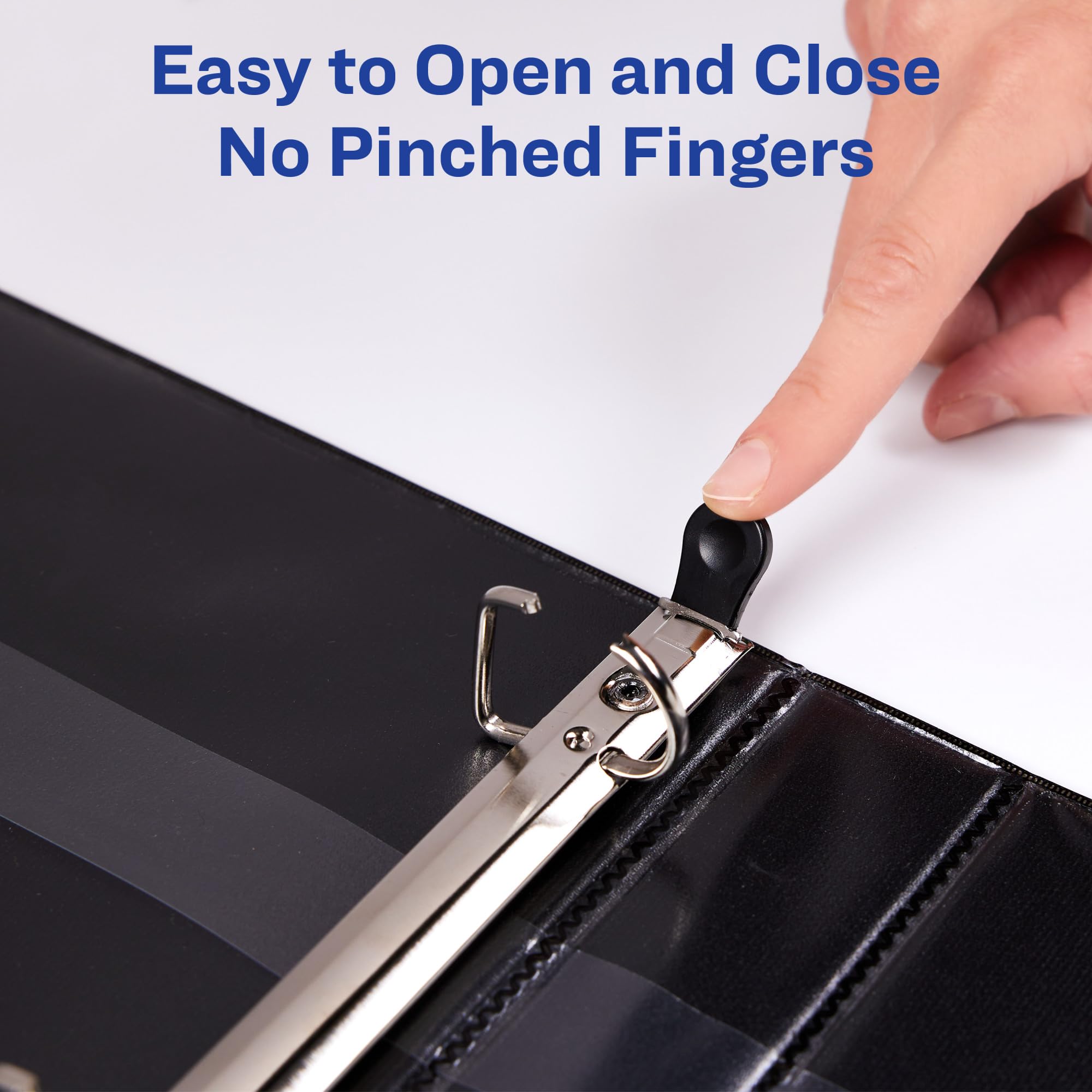 Avery Heavy-Duty View 3 Ring Binder, 3" One Touch EZD Rings, 3.5" Spine, 1 Navy Blue Binder (79803)