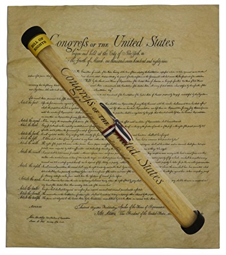 The Bill of Rights, Authentic Replica Printed on Antiqued Genuine Parchment. 14 X 16