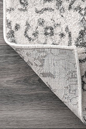 nuLOOM Floral Damask Rosemary Runner Rug, 2' 8" x 8', Grey