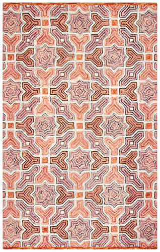 SAFAVIEH Aspen Collection 8' x 10' Pink / Orange APN260U Handmade Boho Wool Area Rug