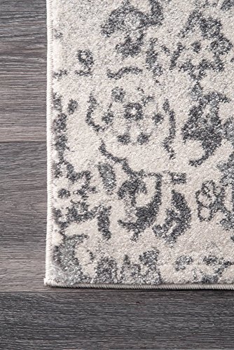 nuLOOM Floral Damask Rosemary Runner Rug, 2' 8" x 8', Grey