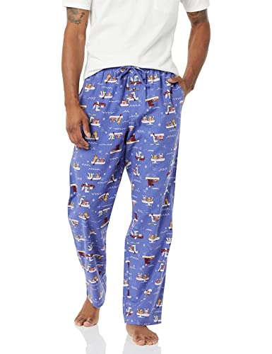 Amazon Essentials Men's Flannel Pajama Pant - Discontinued Colors, Deep Blue Boat Party, Large