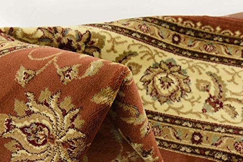 Unique Loom Voyage Collection Traditional Oriental Classic Intricate Design Area Rug, 9 ft 0 in x 12 ft 0 in, Terracotta/Ivory