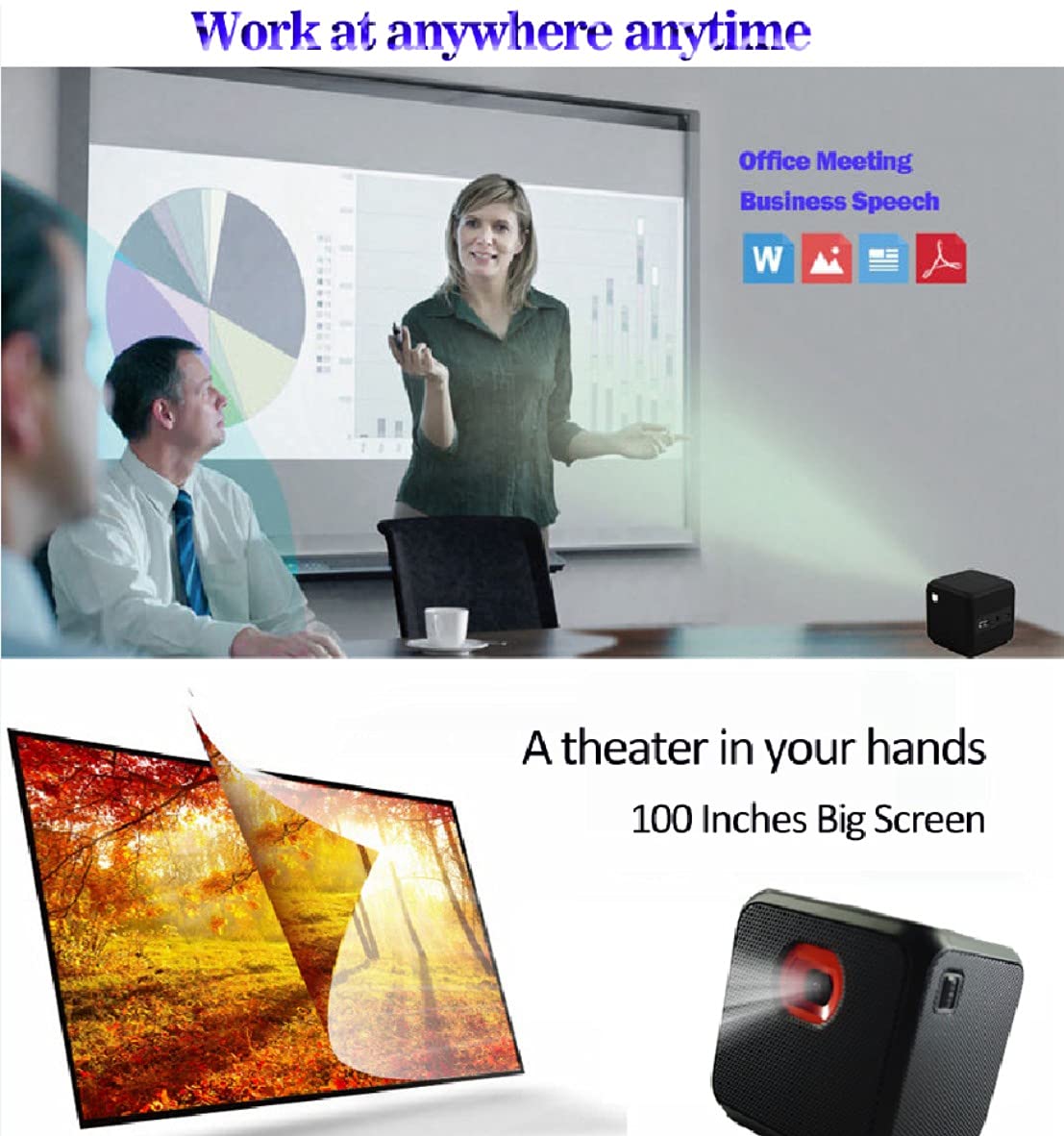 Generic Smart Mini Cube Projector DLP Portable LED Projector M5