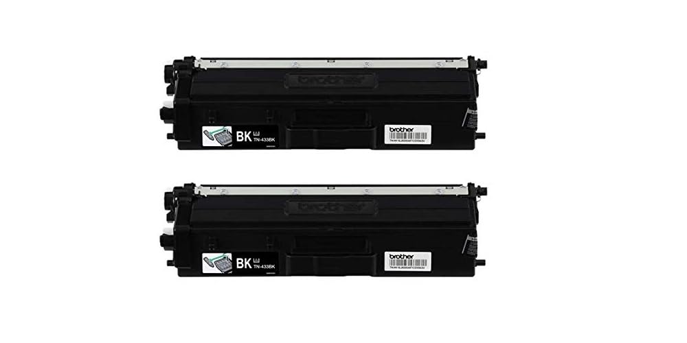 Brother Genuine TN433BK 2-Pack High Yield Black Toner Cartridge with Approximately 4,500 Page Yield/Cartridge