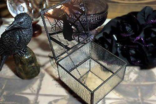 Ebros Gift Gothic Silhouette Raven Crow On Tree Branch Frosted Glass Decorative Jewelry Box 4" Wide Edgar Poe Nevermore Ravens Crows Stash Trinket Secret Box