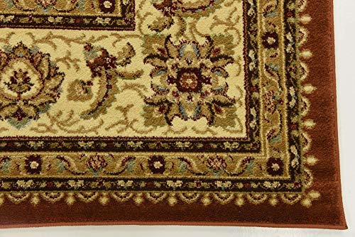 Unique Loom Voyage Collection Traditional Oriental Classic Intricate Design Area Rug, 9 ft 0 in x 12 ft 0 in, Terracotta/Ivory