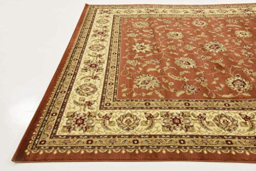Unique Loom Voyage Collection Traditional Oriental Classic Intricate Design Area Rug, 9 ft 0 in x 12 ft 0 in, Terracotta/Ivory