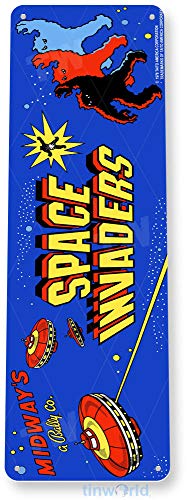 Tinworld TIN Sign C502 Space Invaders Arcade Game Room Shop Marquee Metal Sign Decor Decor Retro Console