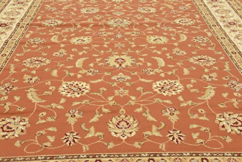 Unique Loom Voyage Collection Traditional Oriental Classic Intricate Design Area Rug, 9 ft 0 in x 12 ft 0 in, Terracotta/Ivory
