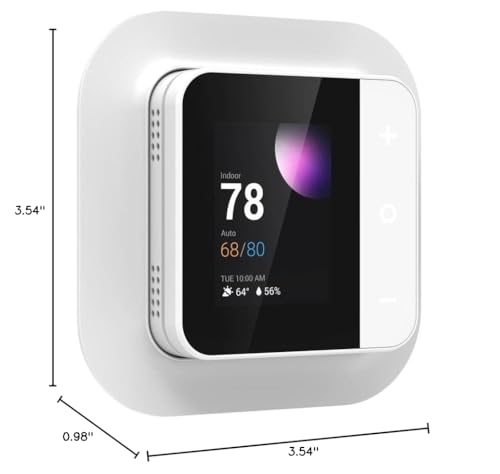 Vine 4 Inches Full Touch Screen TJ-560 Programmable Smart Wi-Fi Thermostat for Home with App Control, Energy Saving, Easy Installation, Compatible with Alexa and Google Assistant, White