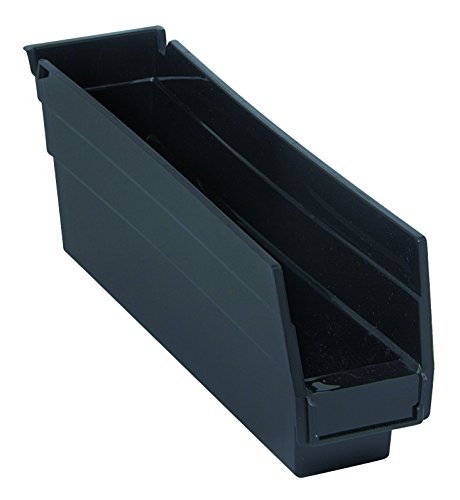 Quantum Storage Systems QSB100BK 36-Pack 4" Hanging Plastic Shelf Bin Storage Containers, 11-5/8" x 2-3/4" x 4" , Black