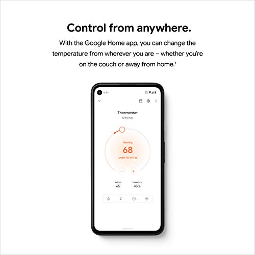 Google Nest Thermostat - Smart Thermostat for Home - Programmable Wifi Thermostat - Fog