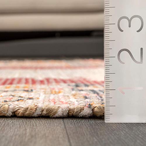 nuLOOM Hermina Flatweave Tribal Jute Area Rug, 5 ft x 8 ft, Multi