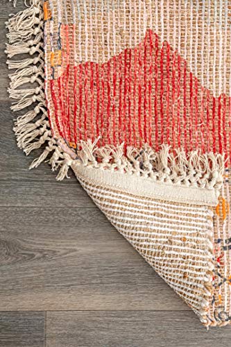 nuLOOM Hermina Flatweave Tribal Jute Area Rug, 5 ft x 8 ft, Multi