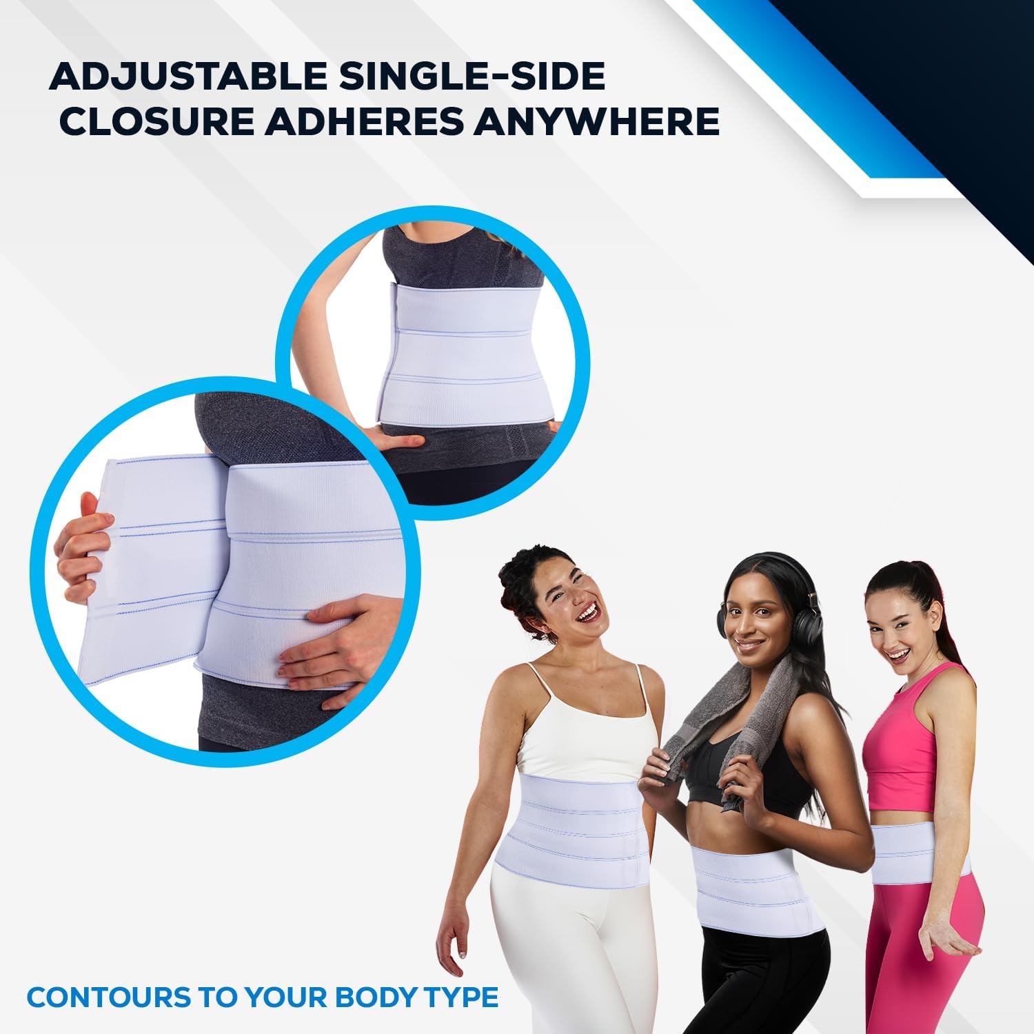 NYOrtho Abdominal Binder Lower Waist Support Belt - Compression Wrap - Men - Women MADE IN USA (30" - 45") 3 Panel - 9"