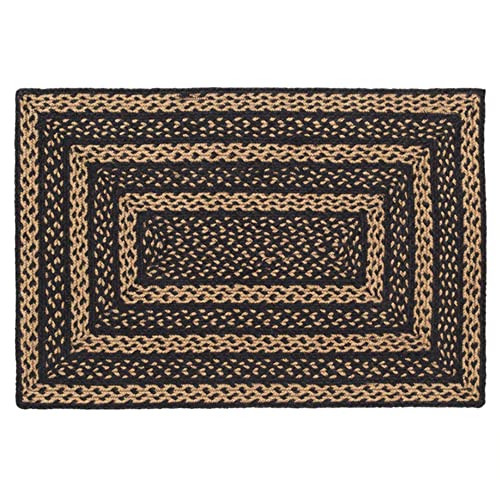 VHC Brands Classic Country Primitive Flooring-Farmhouse Jute Black, Stair Tread, Non-Stenciled