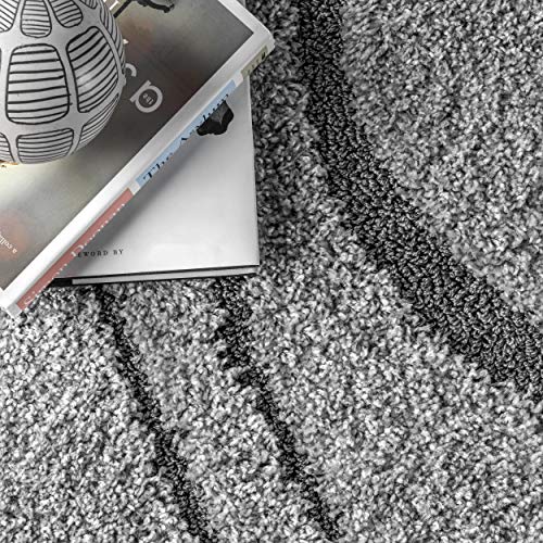 nuLOOM Carolyn Modern Shag Area Rug, 6' 7" x 9', Dark Grey