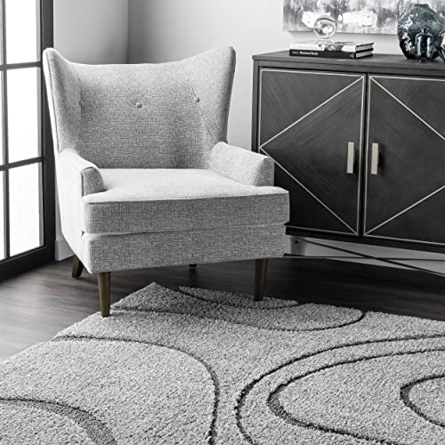 nuLOOM Carolyn Modern Shag Area Rug, 6' 7" x 9', Dark Grey
