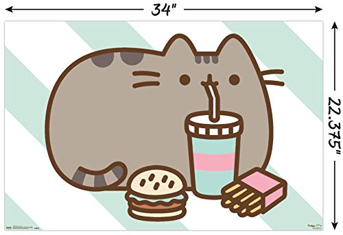 Trends International Pusheen - Food Wall Poster, 22.375" x 34", Poster & Mount Bundle