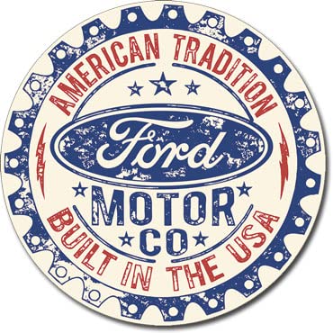 Desperate Enterprises Built in USA - Ford Aluminum Sign - Nostalgic Vintage Metal Wall Decor - Made in USA