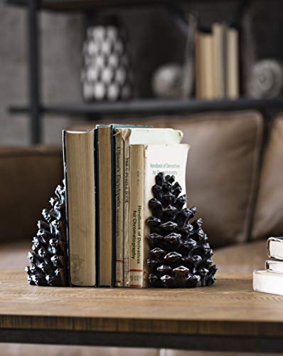 Creative Co-Op Resin Pinecone, Bronze Finish Bookends, 2 Count