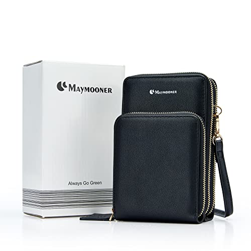 Maymooner Cell Phone Purse,Small Crossbody Bags For Women with Card Slots,Black