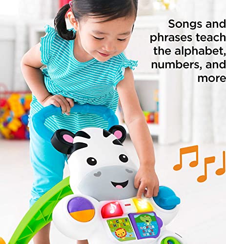 Fisher-Price Baby Learning Toy Learn With Me Zebra Walker With Music Lights And Fine Motor Activities For Ages 6+ Months