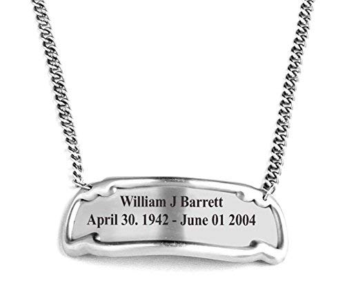 Customized Engraved Brass Name Tag for Cremation Urn, Hanging Name Tag for Adult urn for Human Ashes (Pewter)