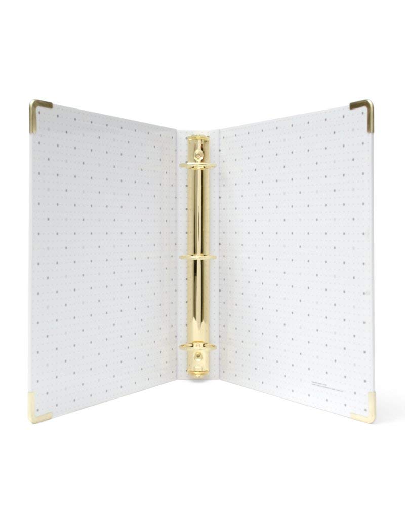 russell+hazel White Patent Signature 3-Ring Binder (36917)