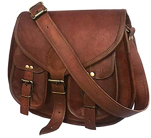 VC 14 Inch Leather crossbody bags Purse Women Shoulder Bag Satchel Ladies Tote Travel Purse full grain Leather