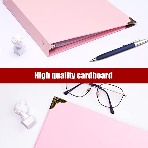 Vienrose 3 Ring Binder 1 inch Round Rings Durable Binder with Cardboard Cover Holds 8.5" x 11" Paper for School Office and Home, Pink