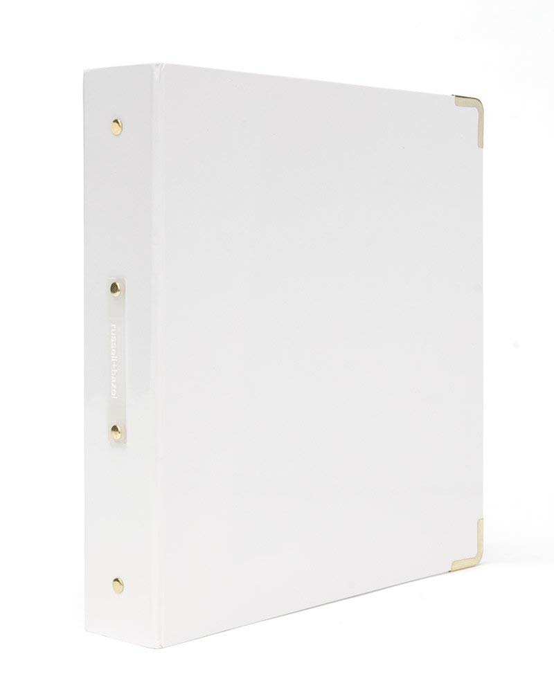 russell+hazel White Patent Signature 3-Ring Binder (36917)