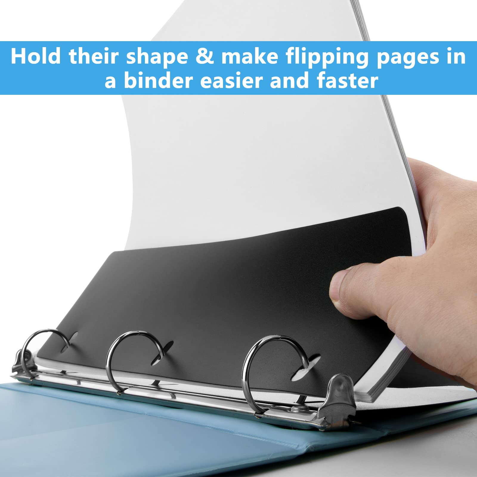 20 PCS Flat Sheet Lifters, Sheet Flatteners, Sheet Lifters Binders, Plastic Sheet Lifters, Protect Binder Page Sheet for 11-Inch x 8-1/2-Inch 3 Ring Binder, D Ring Binders
