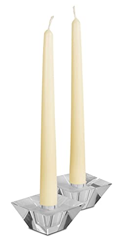 12 Pack Tall Taper Candles - 12 Inch Woolwhite Dripless, Unscented Dinner Candle - Paraffin Wax with Cotton Wicks - 10 Hour Burn Time