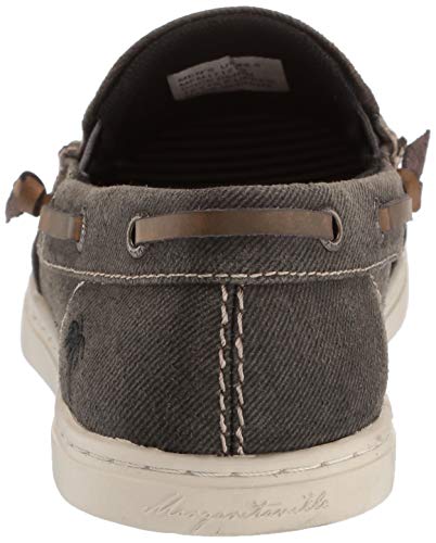 Margaritaville Men's Dock Boat Leather Lace, Lightweight Slip On Shoes, Black, 10