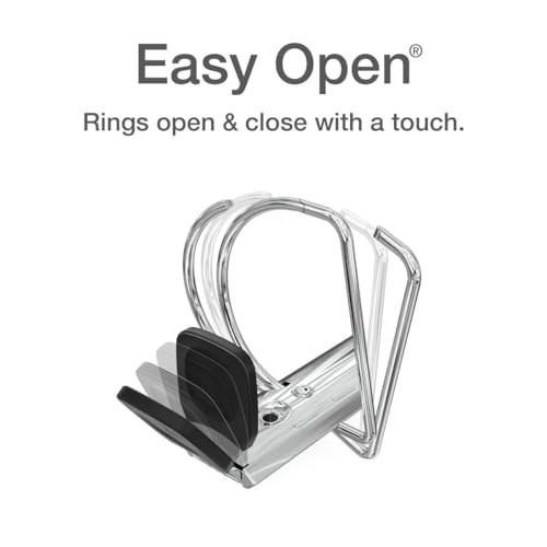 Cardinal 3 Ring Binder, 1.5 Inch Premier Easy Open Binder, ONE-TOUCH Locking Slant-D Rings, 400-Sheet Capacity, ClearVue Cover, PVC-Free, Black (10311)