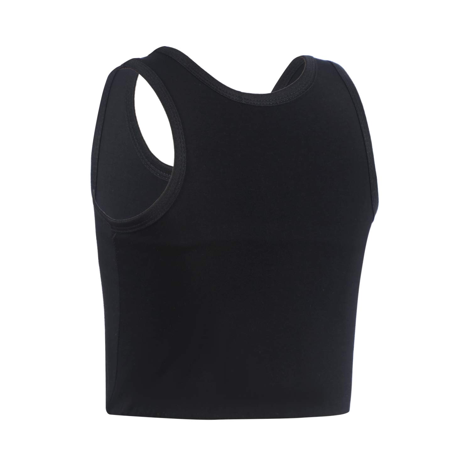 JARAZIN Women Transgender Tomboy FTM Pull On Closure Elastic Chest Binder Pullover Tank Top (Medium, Black)