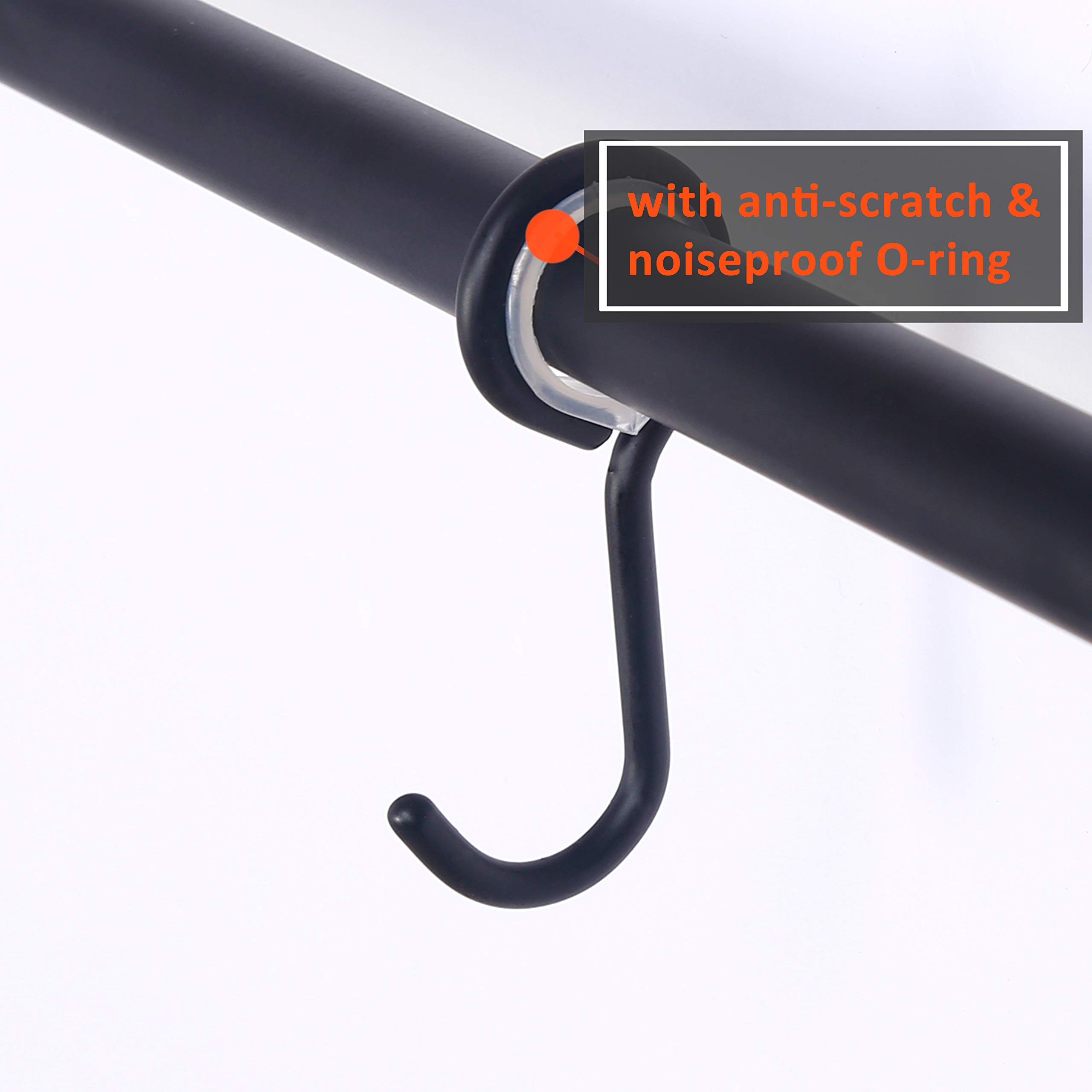 Dseap Pot Rack - Pots and Pans Hanging Rack Rail with 8 Hooks, Pot Hangers for Kitchen, Wall Mounted, Black