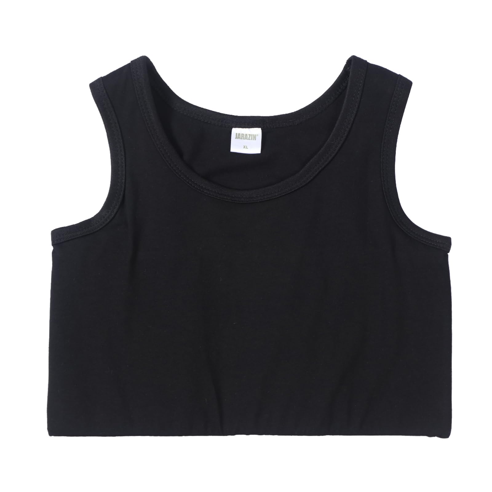 JARAZIN Women Transgender Tomboy FTM Pull On Closure Elastic Chest Binder Pullover Tank Top (Medium, Black)