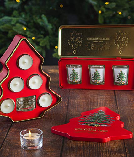 Wax Lyrical Spode Christmas Tree Candle Gift Set, 3 Fragranced Glass Votive CHR8001