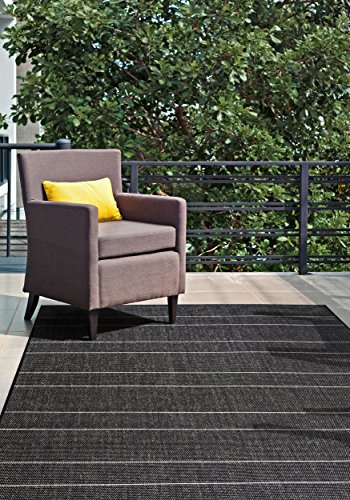 nuLOOM Pinstriped Taliah Indoor/Outdoor Area Rug, 7' 6" x 10' 9", Black