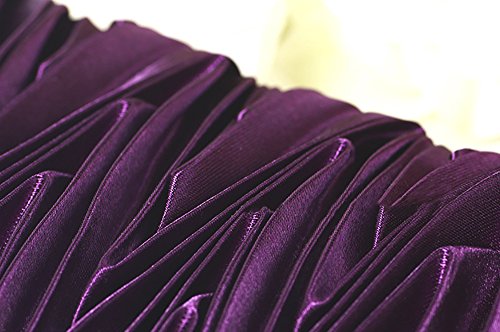 QZUnique Women's Vintage Satin Clutch Purse Pleated Crystal Evening Handbag Shoulder Bag Purple
