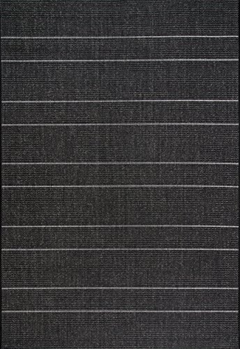 nuLOOM Pinstriped Taliah Indoor/Outdoor Area Rug, 7' 6" x 10' 9", Black